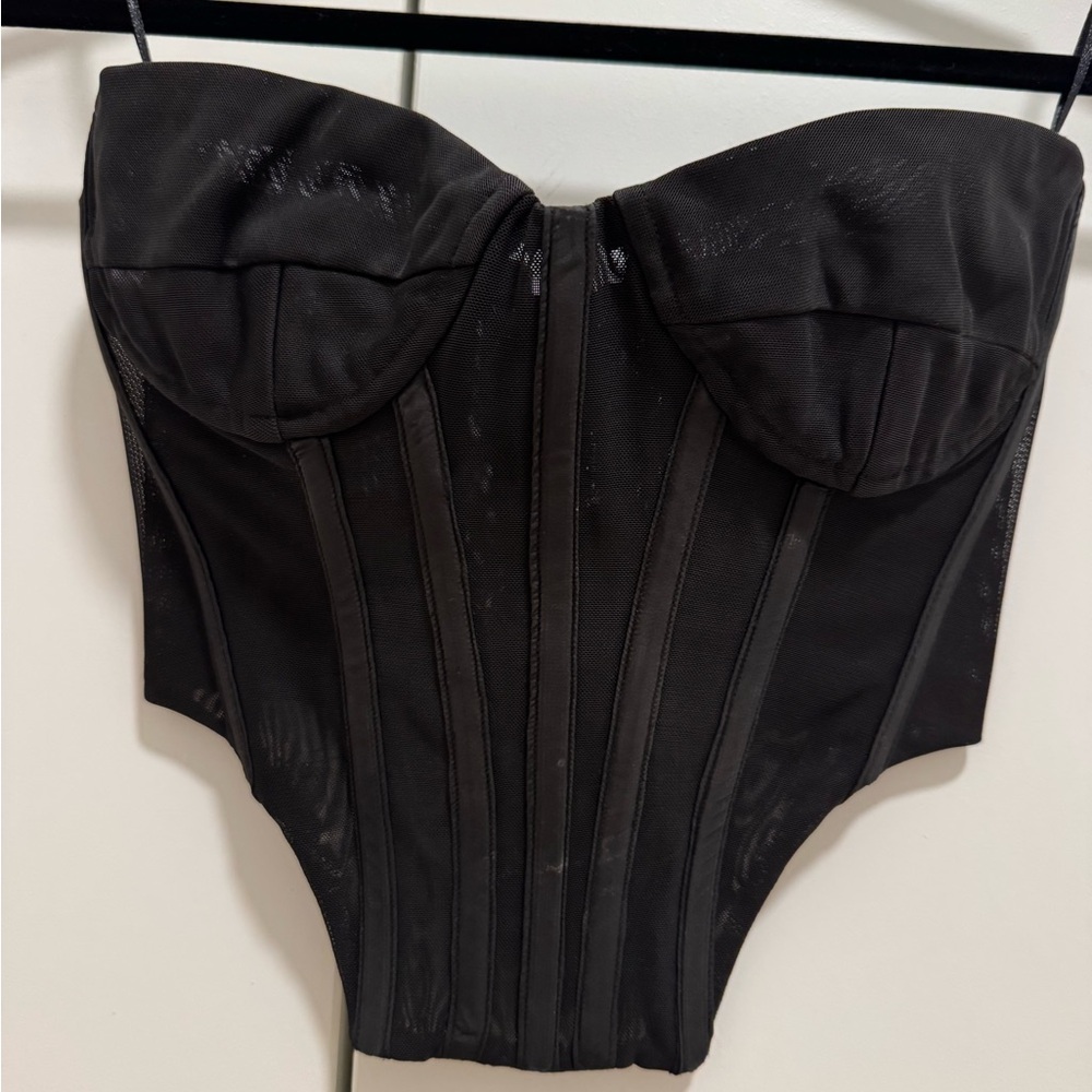 Elegant Black Bustier Corset - Gem